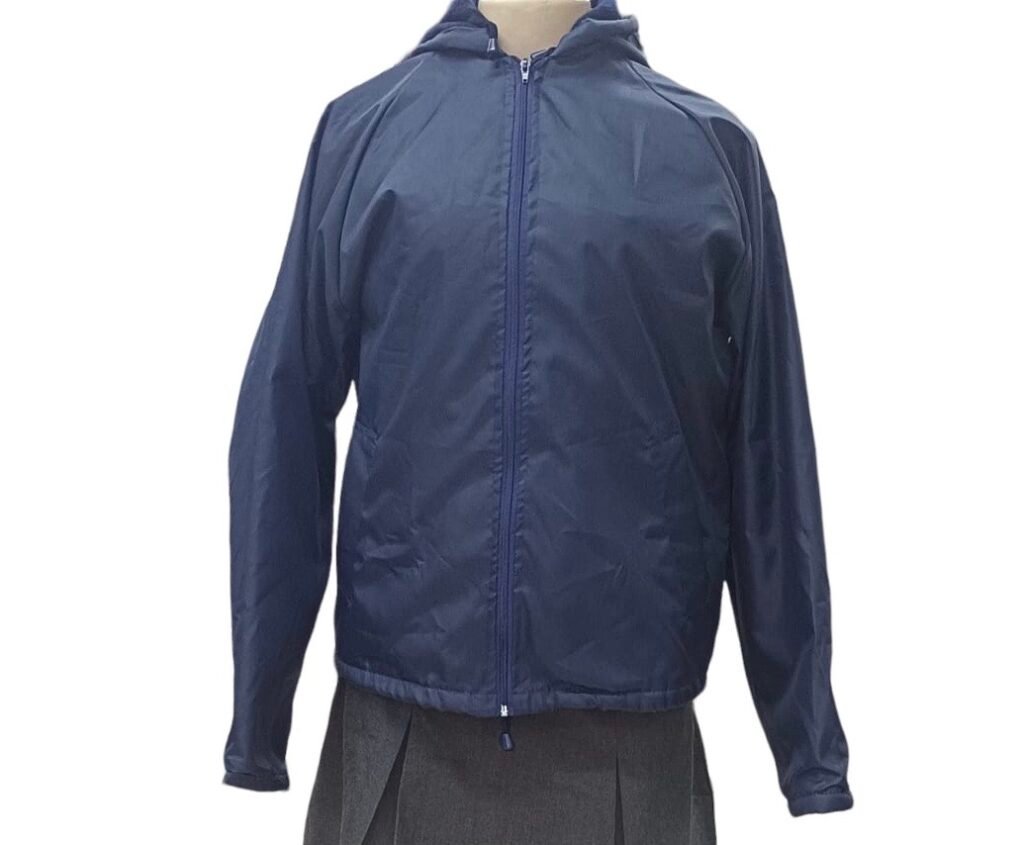 School Rain Jacket: Hooded, Polar Fleece Lined Drymac-Navy - Price Paradise